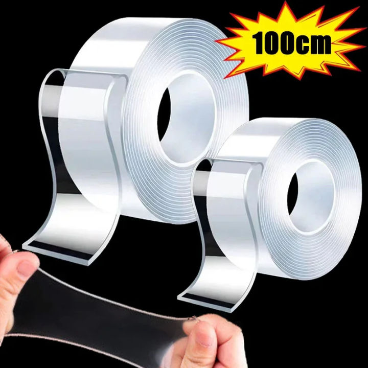 1m Transparent Double Side Tape Waterproof Wall Sticker Nano Tape Super ...