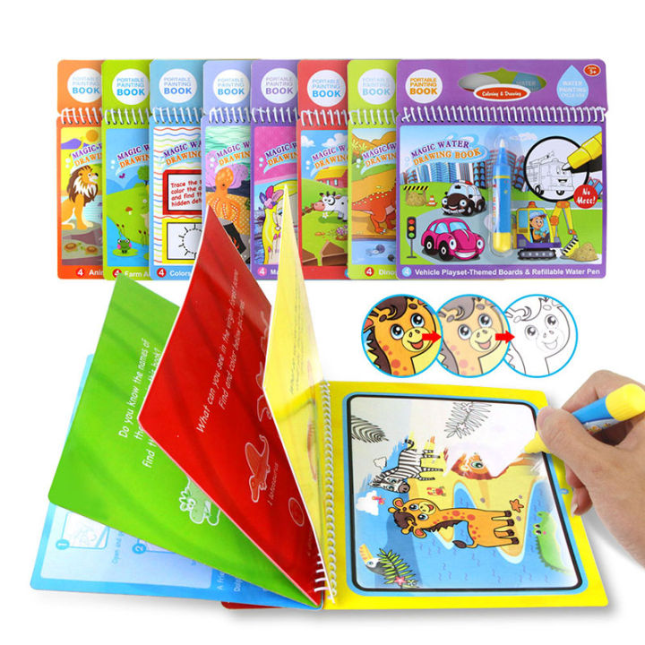 COOLPLAY Magic Water Drawing Book Coloring Book Doodle & Magic Pen ...