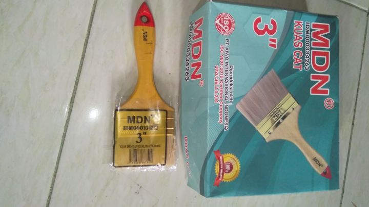 1 pack kuas cat merk mdn ukuran 3" isi 12 pcs kuas bagus murah koas ...