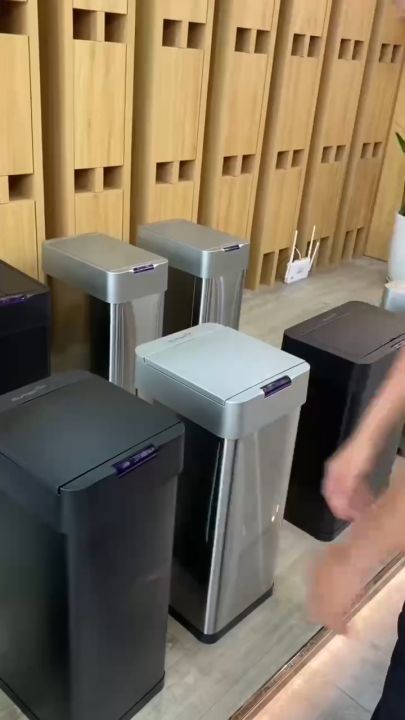 Thùng rác thông minh Eco bin 50L - Eutek cảm ứng vẫy tay, thép không rỉ ...