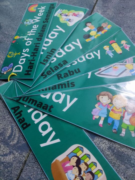 printed laminate flashcard days per week hari dalam seminggu | Lazada printed laminate flashcard days per week hari dalam seminggu | Lazada