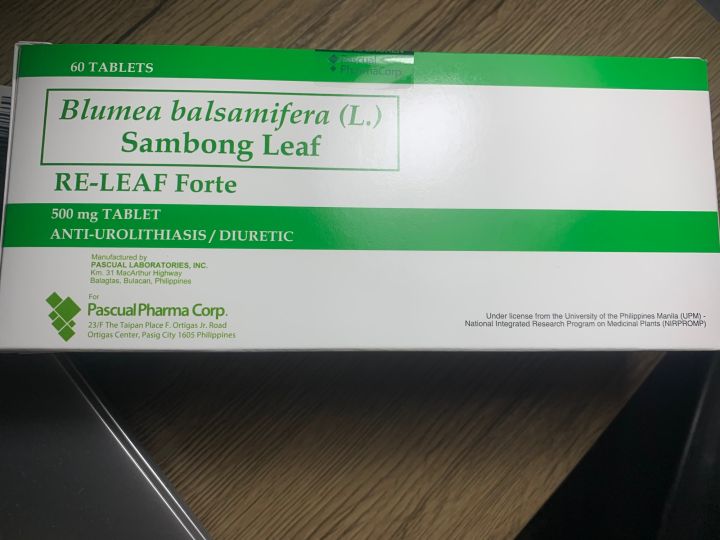 SAMBONG Re-LEAF FORTE 500 mg 60 tablet per box | Lazada PH