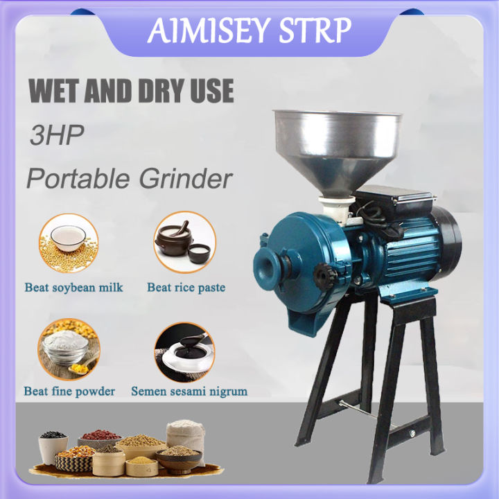 3HP Portable Grinder, Dry wet Dual Purpose Corn Grinder, Suitable For ...