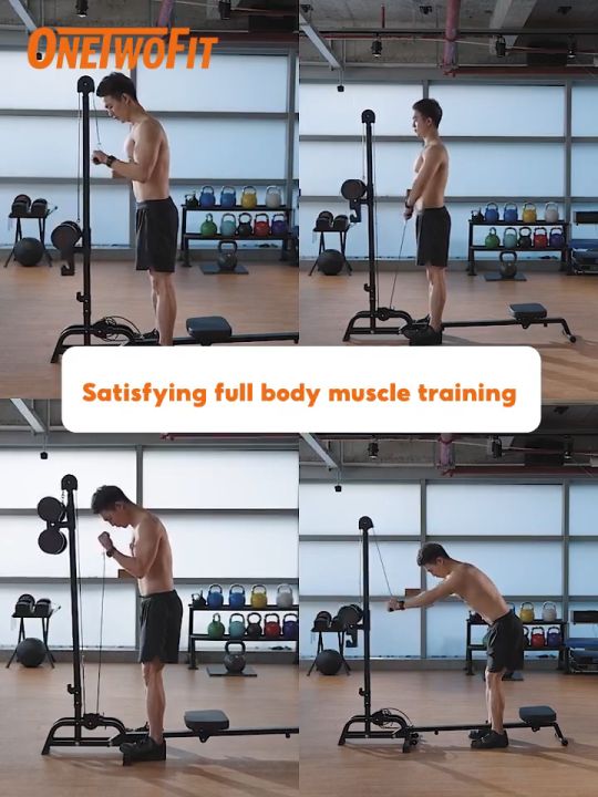 OneTwoFit Multifunctional Foldable Rowing Machine 2 in 1 Pull High and ...