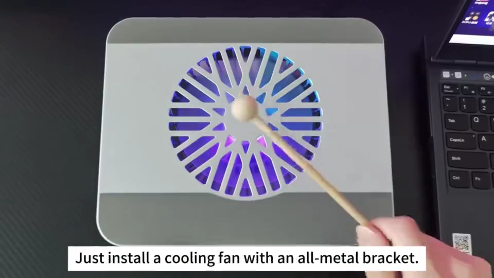 Laptop Stand 360° Adjustment With Fan Laptop cooling bracket With RGB ...