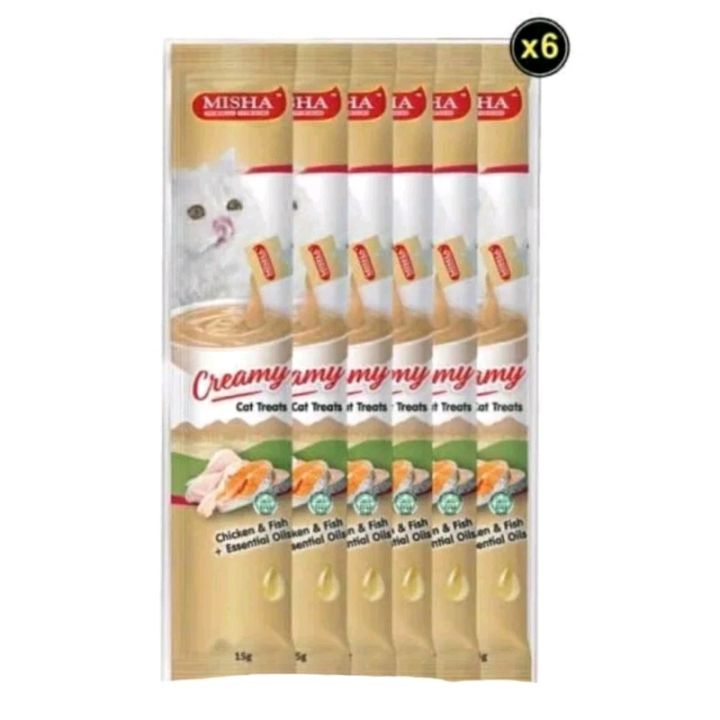 MISHA Creamy Cat Treats (15g x 6 Sticks) | Lazada