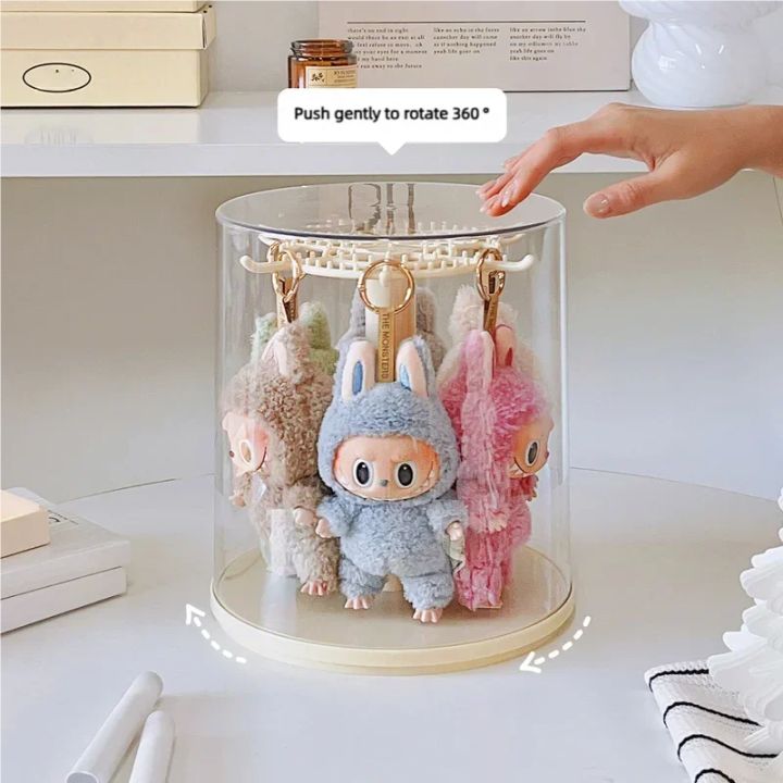 New Labubu Pendant Display Box Transparent 360 Rotating Dustproof ...