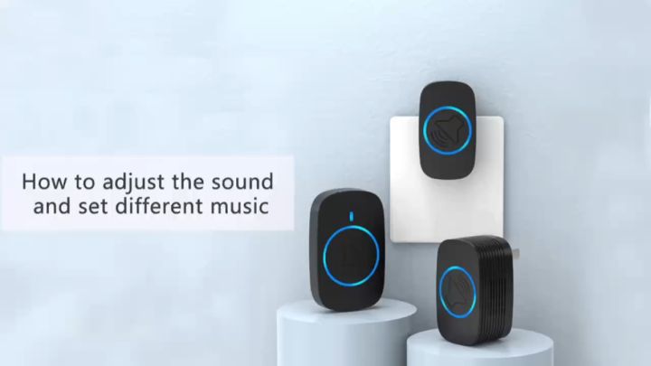 Waterproof Wireless Doorbell Mini buzzer doorbell 38 ringtones LED lamp ...