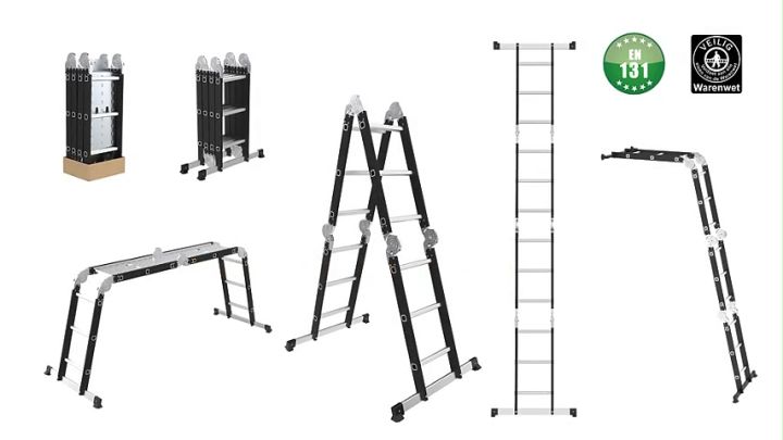 20 STEP (5.7M) -12 STEP (3.7M) ALUMINIUM MULTIPURPOSE LADDER ...