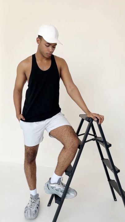 Fitbro เสื้อกล้ามผู้ชาย ฟิตเนส ยิม ออกกำลังกาย ทรงคอลึกเว้าอกหลัง ...