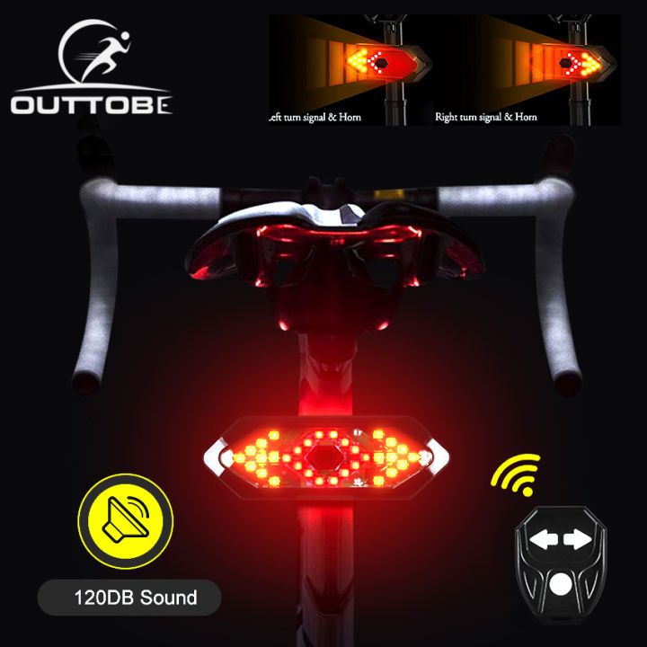 Outtobe Turn Signal Bicycle Tail Light High Bright LED Light Bike Rear ...