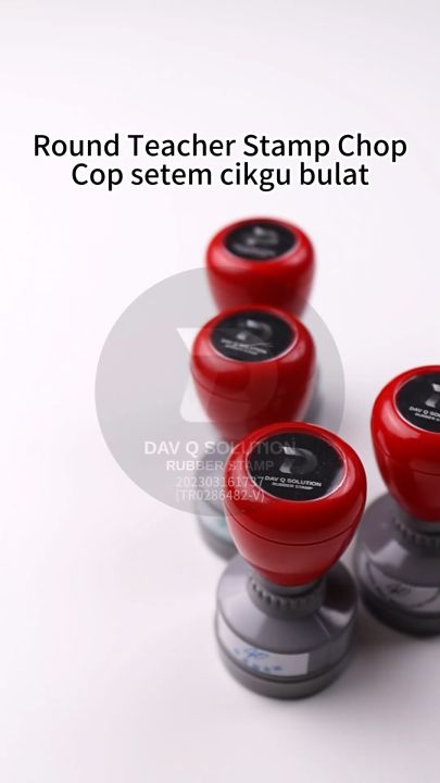 Rubber Stamp dan cop Disemak untuk Teacher / Guru bentuk bulat, circle ...