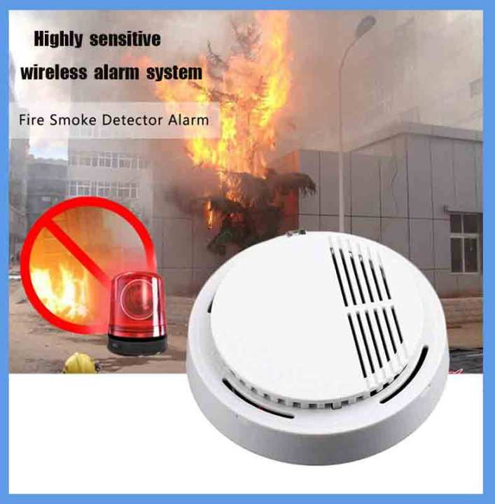 Wireless smoke alarm Battery powered home commercial detector conducted ...