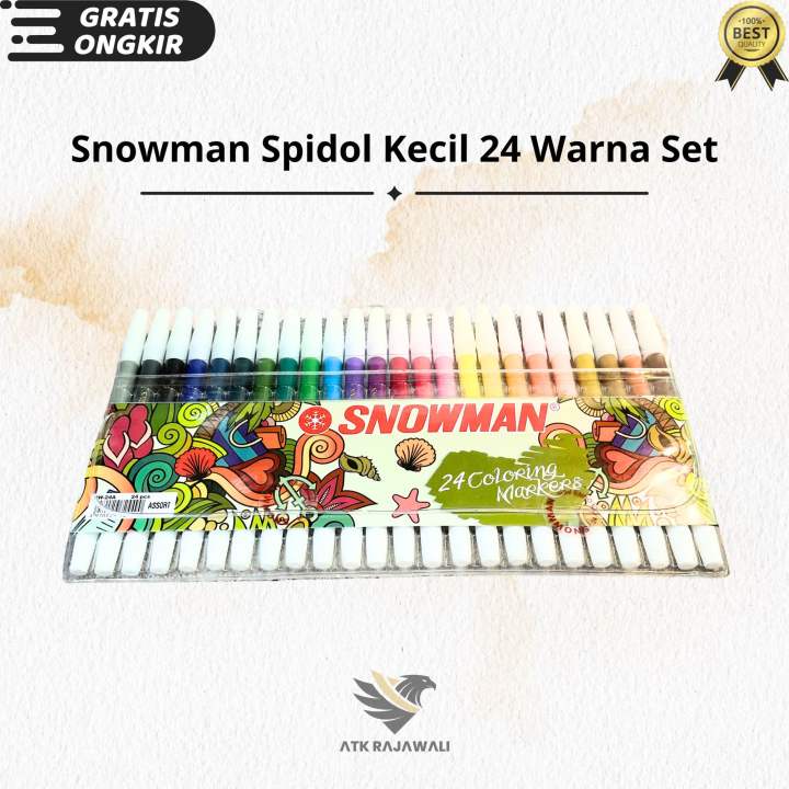Spidol Snowman Kecil 24 Warna | Snowman Spidol Permanen kecil (set ...