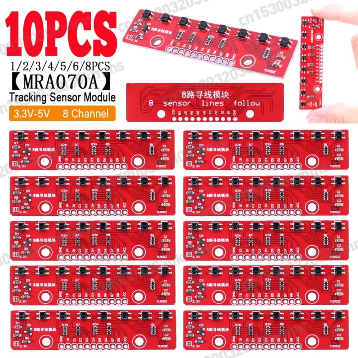 10-1PCS 3.3V-5V Line Follower Infrared Detection Sensor 8 Channel 8Bit Detector Hunt Board PCB ...
