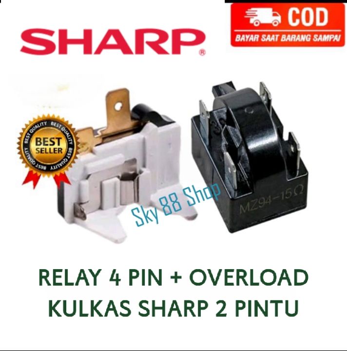 RELAY 4 PIN + OVERLOAD KULKAS SHARP 2 PINTU | Lazada Indonesia
