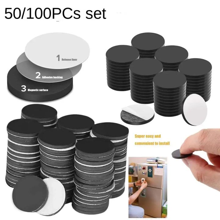 Magnetic Dot Stickers Self Adhesive Disc Magnets Round Rubber Soft ...