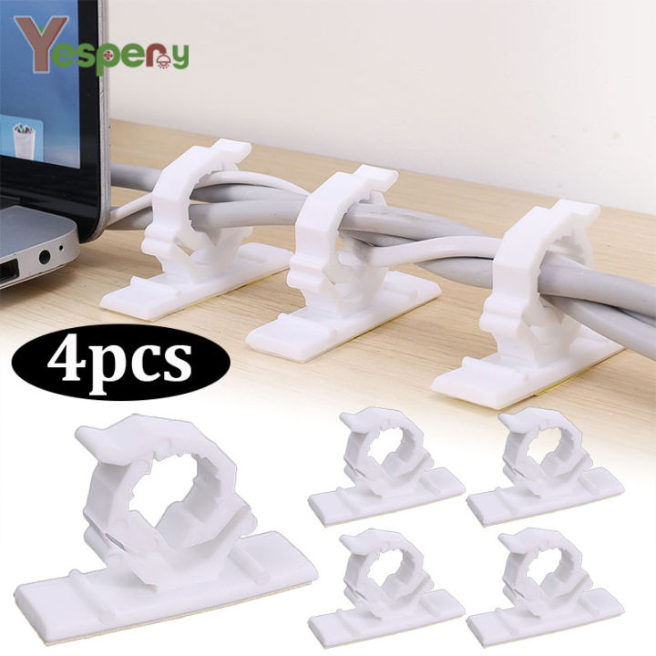 YESPERY 4PCS Plastic Self-adhesive Adjustable Wire Fixed Base Wire Clip ...