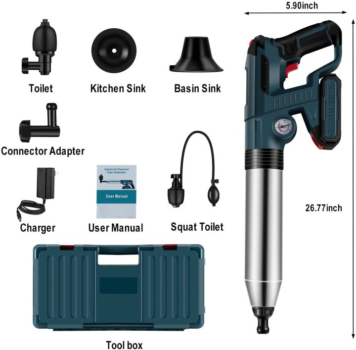 (MY Stock)SeeSii Heavy Duty Drain Clog Blaster, Aiment Unclog, Powerful ...