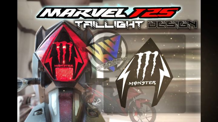 Euro Motor Marvel125 Tail Light Decal Monster Design | Lazada PH