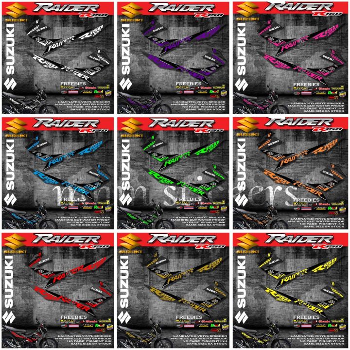 Sukuzi Raider 150 Carb Reborn Decals/Stickers With Freebies (fi design ...