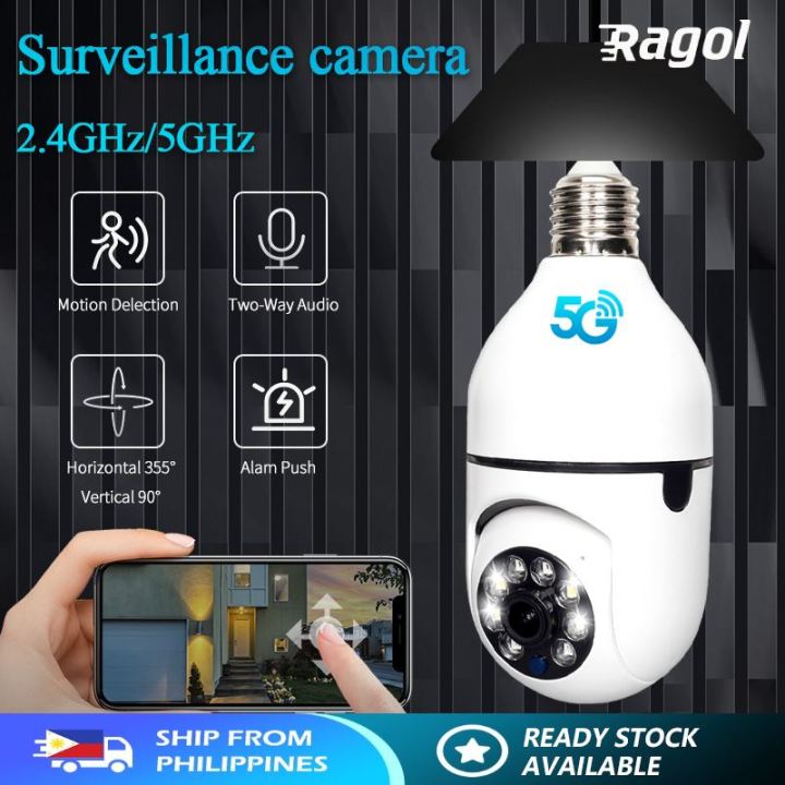 5G Wifi E27 Smart Bulb Surveillance Camera 2MP Night Vision Full Color ...