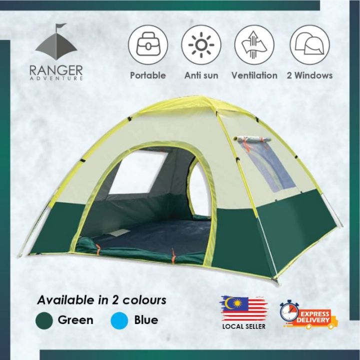 RANGER 2W4W 2-3 person & 3-4 person upgrade version pop out tents | Lazada