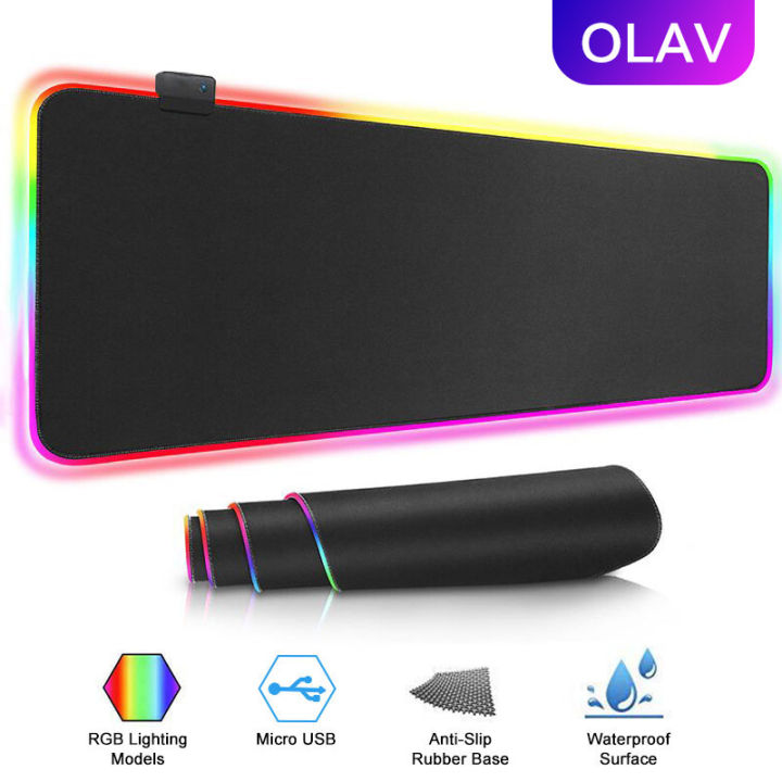 OLAV RGB Gaming Mousepad Large Size Mouse Pad With LED Light Keyboard ...