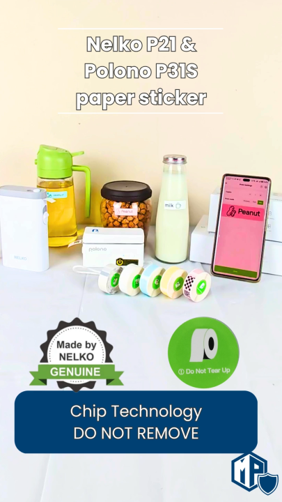 NELKO P21 & POLONO P31S Waterproof and Tear-proof White Paper Sticker ...