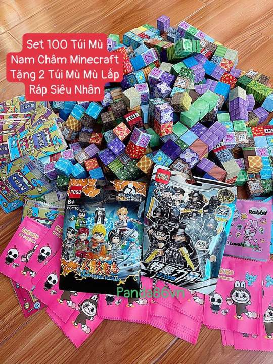 Set 100 Túi Mù Nam Châm Minecraft Tặng Ngay 2 Túi Mù Lắp Ráp Siêu Nhân ...