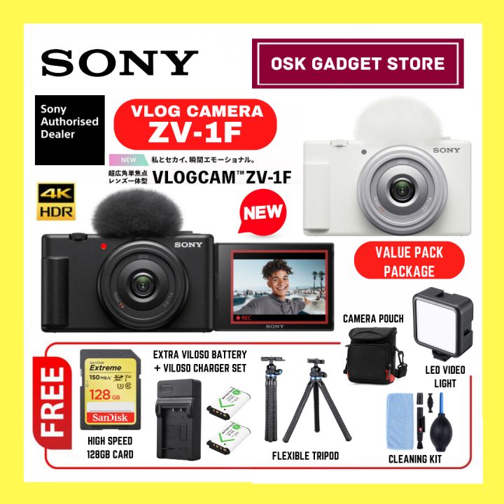 Sony ZV-1F ZV1F Premium Vlogging Compact Camera | 4K HDR | Bundle ...
