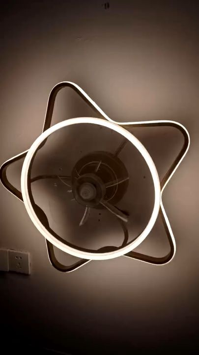 Crown Ceiling Fan With Light Black/Gold LED Lighting Ceiling Fan ...