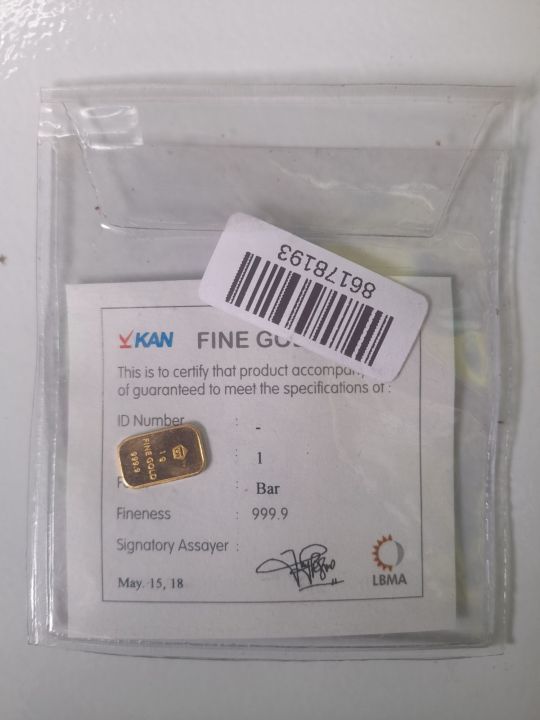 1gr Antam Certi Lama Pure Gold Plate 24 Carat Emas Murni 99,9% | Lazada ...