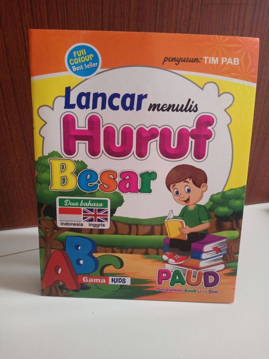 buku paud Lancar menulis huruf besar 2 bahasa (21×27cm) A4 | Lazada ...