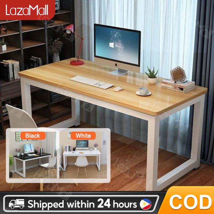 Computer Office Desk Working Table 1.6CM Thickened Solid Wood Desktop ...