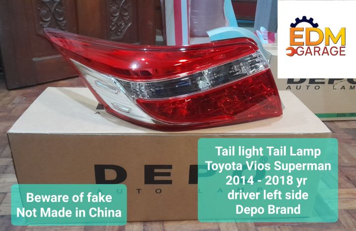 Tail light Tail Lamp Toyota Vios Superman 2014 - 2018 yr driver left ...