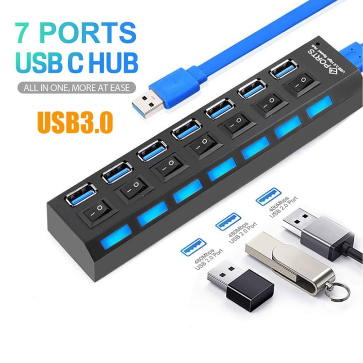 【Quality Assurance】High Speed 4/7 Ports USB HUB 2.0/3.0 Adapter ...