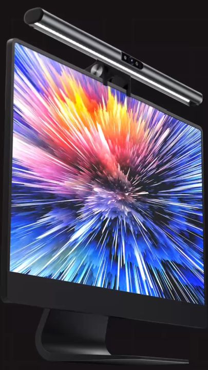 Zehco 3 in 1 Hanging LED Monitor Light Bar Webcam Microphone Computer ...