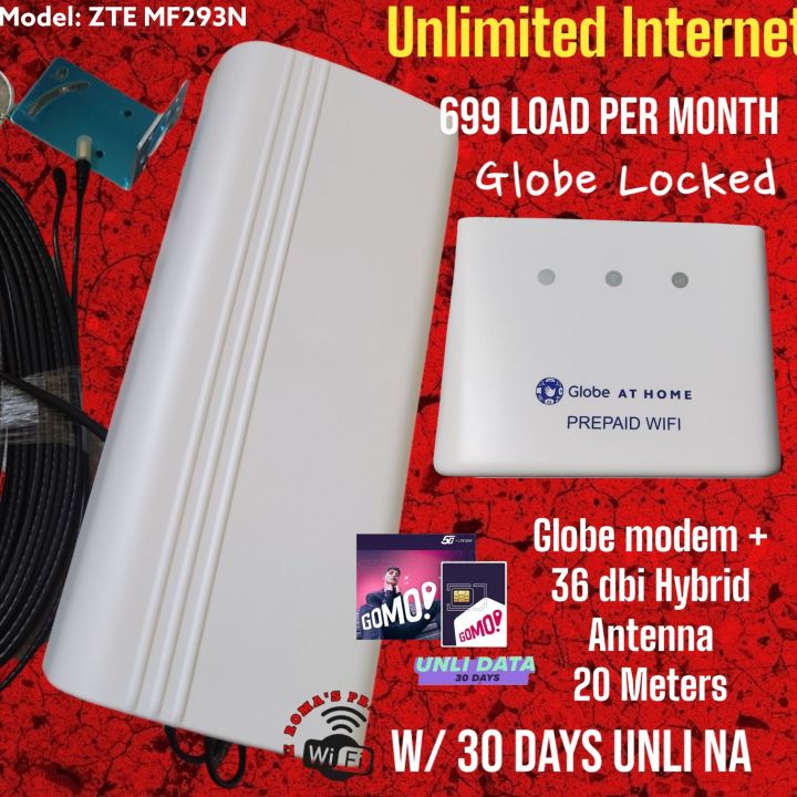 New ! ZTE Globe Modem + Outdoor Antenna Free 50gb | Lazada PH