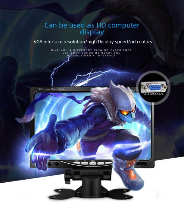 High Definition Hdmi Car TV Monitor 7 Inch Aircraft Head LCD Screen Av ...