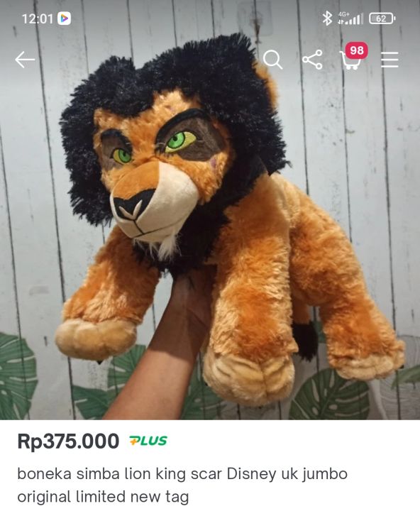 boneka simba Lion king scar original Tokyo Disney jumbo size | Lazada ...