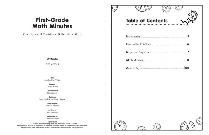 Math Minutes Worksheets with Answer Keys แบบฝึกหัดเสริมคณิตศาสตร์ระดับ ...
