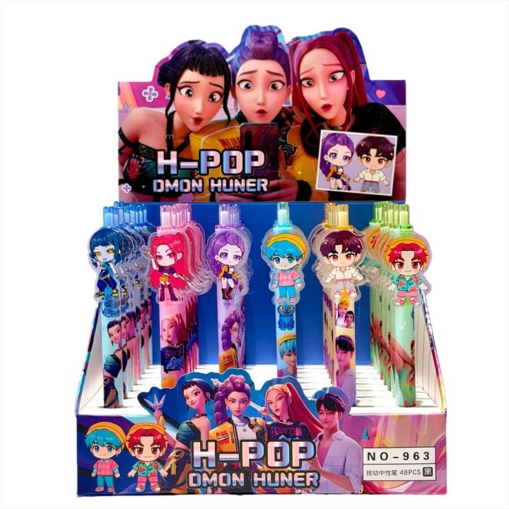 6/12/18Pcs KPop Demon Hunters Huntrix Rumi Black Gel Pen Student ...