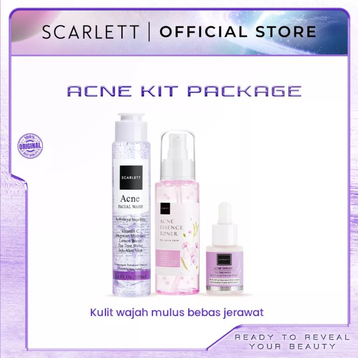 Scarlett Whitening Acne Kit Package | Lazada Indonesia