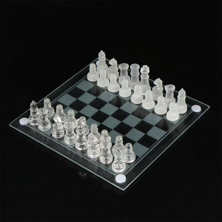 1Set Craft Crystal Glass Chess Set Acrylic Chess Board Anti-broken ...