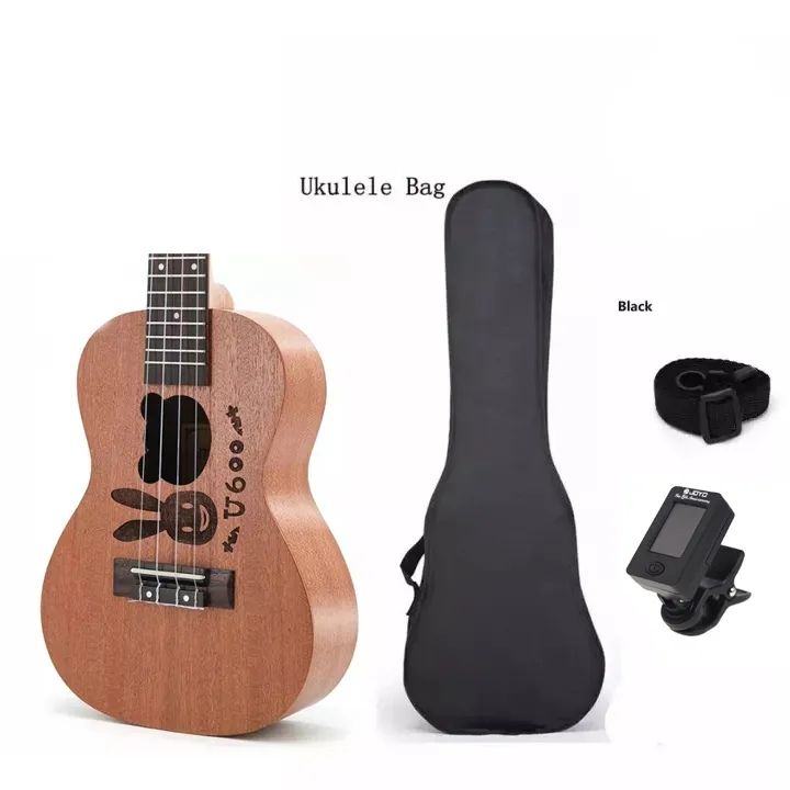 KAWES 23-inch Ukulele Acoustic Ukulele Kit with Bag Strings Strap Capo ...