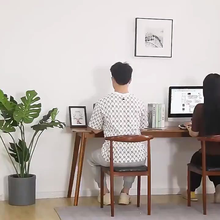 140CM Study Table Wooden Long Table Computer Table Modern Minimalist ...