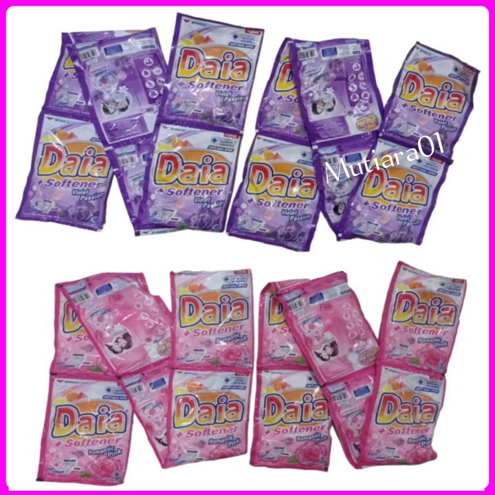1 renceng 6 pcs Daia detergen dan softergen sabun cuci pakaian 23 gram ...