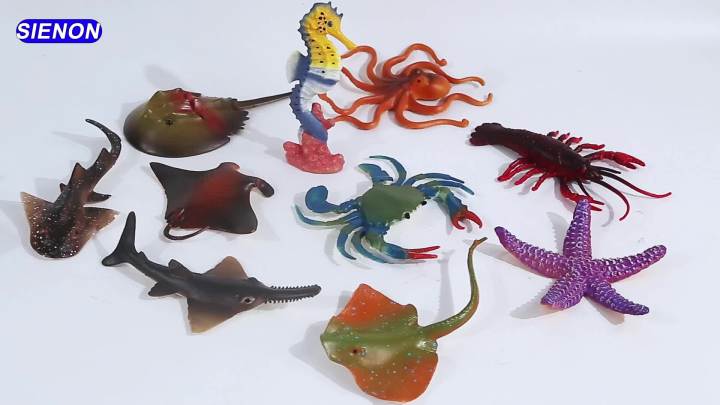 Ocean Sea Animals Toys Figures, 10Pcs Large Plastic Sea Creature Toys ...