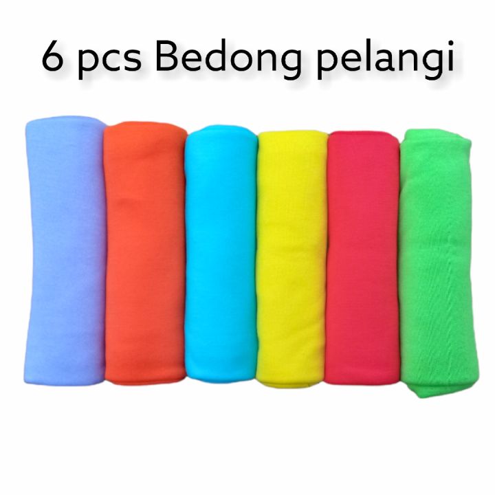 Bedong Bayi warna polos / 6 pcs/ 3 pcs bedong bayi 90x110 cm | Lazada ...